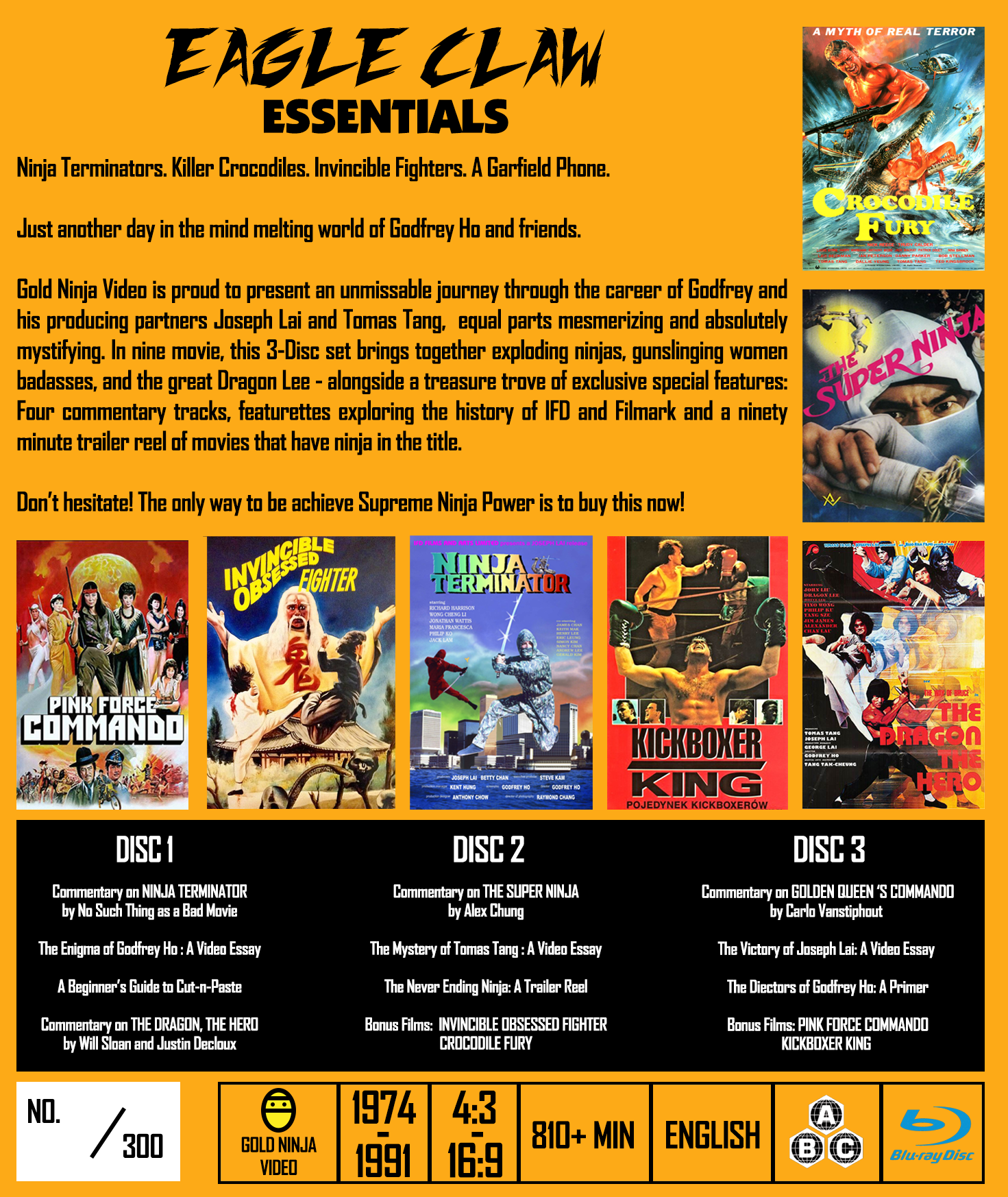 Blu-ray: Ninja Vortex - A Godfrey Ho and Friends Treasury – Gold Ninja ...